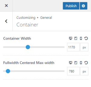 Container Settings - Coachify Theme