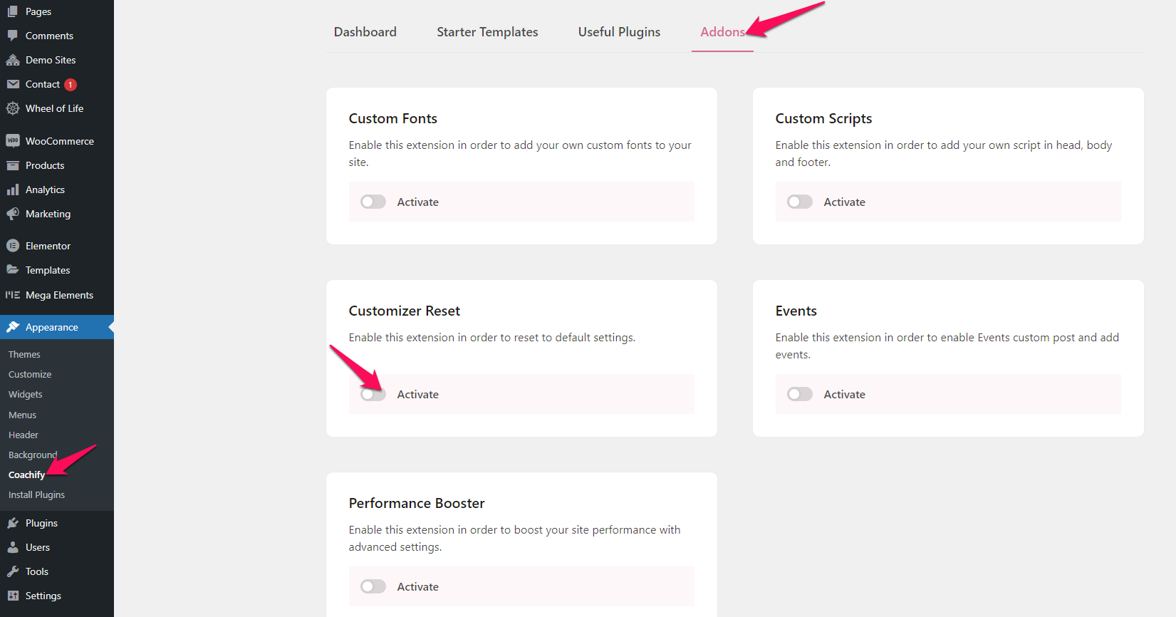 Customizer Reset - Coachify Theme