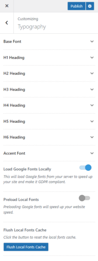 Typography Settings - Coachify Theme