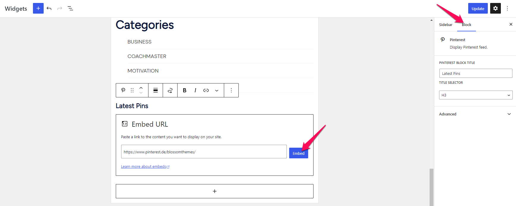 Pinterest - Coachify Theme