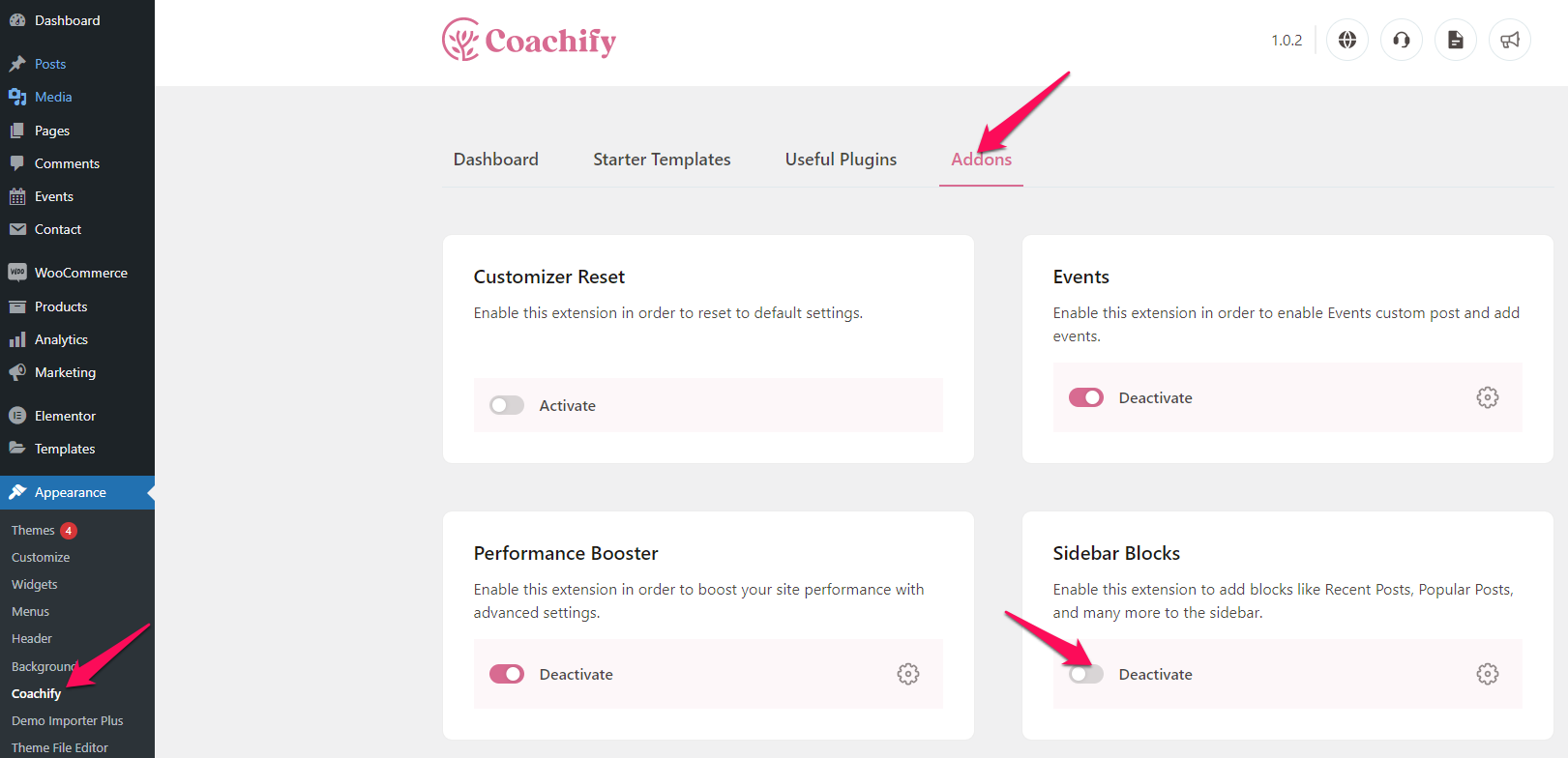 Sidebar Blocks - Coachify Theme