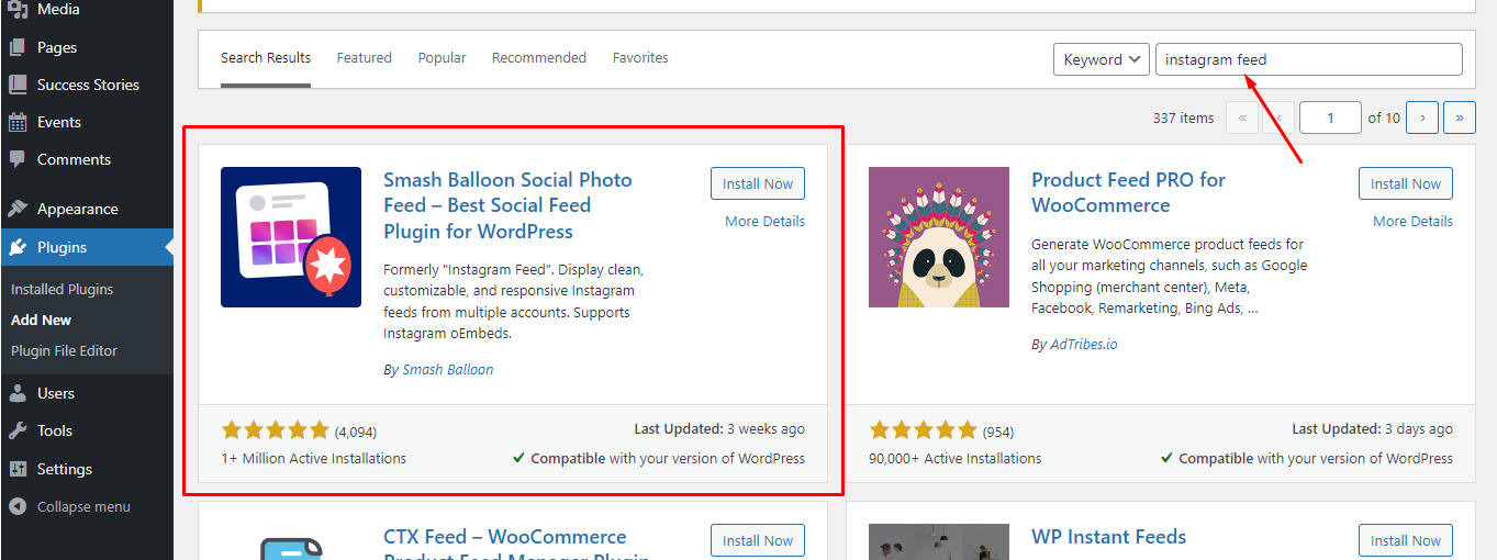 Instagram Settings - Coachify Theme