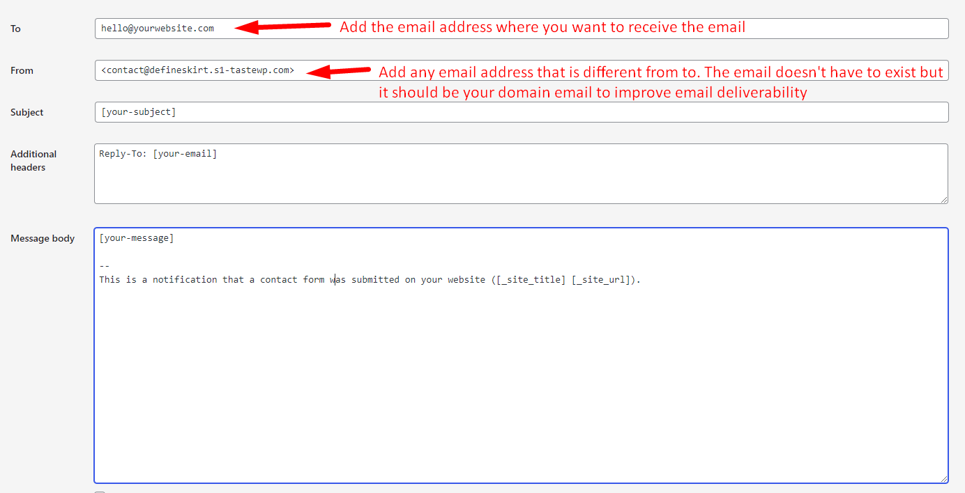 How to configure Mail settings in Contact Form 7? - Coachify Theme
